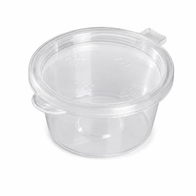 China Mini Round 25ml Clear PP Takeaway Dip Cup With Lid Dipping Sauces Dressing for sale