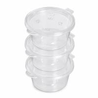 China Mini Round 25ml Clear PP Takeaway Dip Cup With Lid Dipping Sauces Dressing for sale