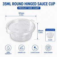 China Wide Round 35ml Clear PP Condiment Cup With Lid Dips Platters Takeaway for sale
