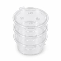 China 50ml Extra Wide Clear PP Sauce Cup Hinged for Sharing Dips Sides Takeaway for sale