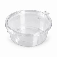 China 75ml Large Round Clear PP Sauce Cup Hinged for Side Dishes Toppings Catering for sale