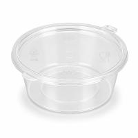 China 100ml Large Round PP Sauce Cup Hinged for Dressings Snacks Dessert Sides for sale