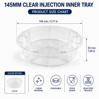 China 145mm Clear Ribbed Inner Tray Insert for Toppings / Combination Meals for sale