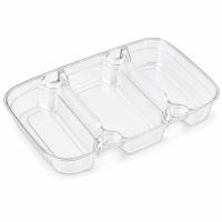 China Prepared Meal Portions Clear Three Compartment Insert Tray 211mm for sale
