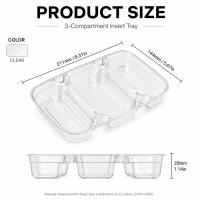 China Prepared Meal Portions Clear Three Compartment Insert Tray 211mm for sale