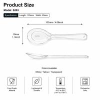 China S203 Mini Round PP Food Tasting Spoon for Condiments Samples Dessert Cups for sale