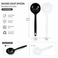 China 172mm Large Round PP Soup Spoon Disposable Tableware for Hotpot Sharing for sale