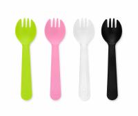 China Desserts Parties Food Sampling Disposable Tableware Smiley Cake Spork 115mm for sale
