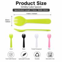 China Desserts Parties Food Sampling Disposable Tableware Smiley Cake Spork 115mm for sale