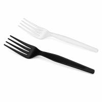 China Catering Takeaway Disposable Tableware 7 Inch PP Dinner Fork With Textured Handle for sale