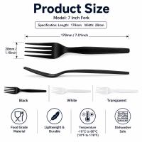 China Catering Takeaway Disposable Tableware 7 Inch PP Dinner Fork With Textured Handle for sale