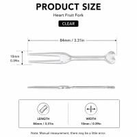 China Clear Heart Fruit Fork Disposable Tableware 84mm For Desserts Parties / Food Samples for sale