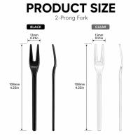 China Appetizers Dessert Service Disposable Tableware Two Prong Cocktail Fork 108mm for sale