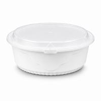 China Snap Lock Round Tamper Evident Container 2500ml with Clear Secure Lid for sale