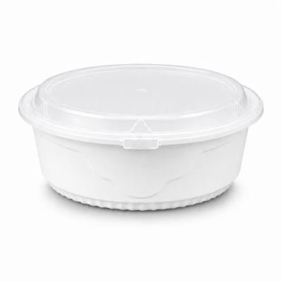 China Snap Lock Round Tamper Evident Container 2500ml with Clear Secure Lid for sale