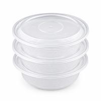 China Clear Lid Shallow PP Bowl 450ml Stackable For Sides / Desserts for sale