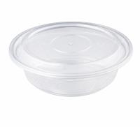 China Clear Lid Shallow PP Bowl 450ml Stackable For Sides / Desserts for sale