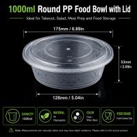 China Meal Prep Takeout Deep Round PP Container Disposable with Lid 1000ml for sale