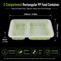 China Meal Prep Multi Compartment Trays Two Section Green PP Food Container with Clear Lid for sale