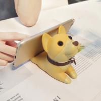 China Customized Color Cute Cell Phone Desk Holder Non Phthalate PVC Dog Phone Stand for sale