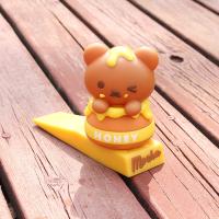 China Novelty Funny Door Draft Wedge Rubber Cute Bear Shaped Door Wedge Stopper for sale
