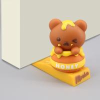 China Novelty Funny Door Draft Wedge Rubber Cute Bear Shaped Door Wedge Stopper for sale