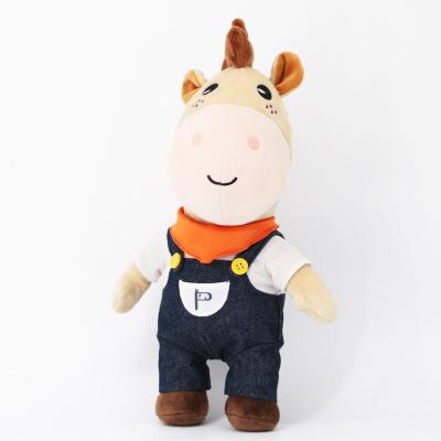 China Custom Logo Cute Horse Plush Toys Cotton Material Pretty Gifts OEM for sale