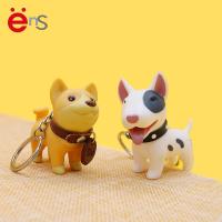 China Dog Shape Promotional Plastic Keychain Non Phthalate PVC PU material for sale