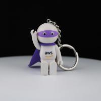 China Non Phthalate PVC Promotional Plastic Keychain 5cm Hight For Gift for sale