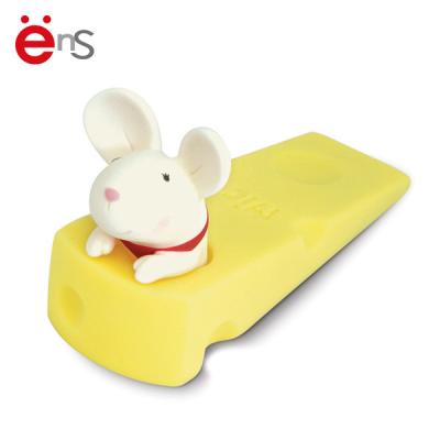 China Non Phthalate Pvc Animal Shaped Door Stops , Mouse Door Wedge For Kids ODM for sale