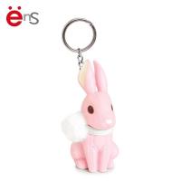 China OEM ODM Promotional Plastic Keychain , Rabbit Key Ring Eco Friendly Material for sale
