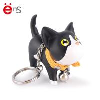 China Cute Promotional Plastic Keychain , Pvc Rubber Keychain Cat Shaped for sale