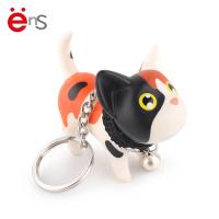 China Cute Promotional Plastic Keychain , Pvc Rubber Keychain Cat Shaped for sale