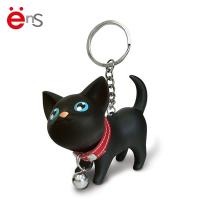 China Cute Promotional Plastic Keychain , Pvc Rubber Keychain Cat Shaped for sale