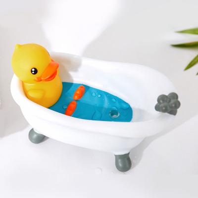China Bathtub Shape PVC Plastic Toys Soap Dish OEM Non Phthalate Pvc Material for sale