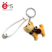 China 3D Cartoon Promotional Plastic Keychain , Dog Key Ring PVC PU Material for sale