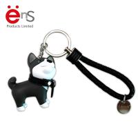 China 3D Cartoon Promotional Plastic Keychain , Dog Key Ring PVC PU Material for sale