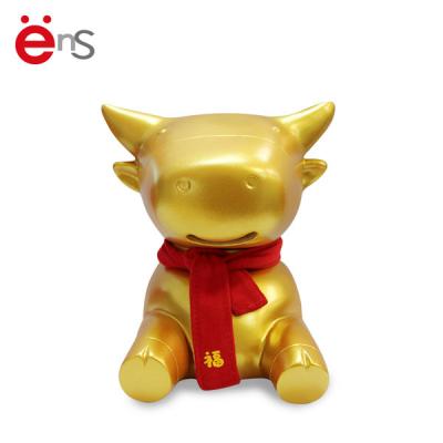 China ODM Golden Plastic Cow Piggy Bank EN71 ASTM F963 certification for sale
