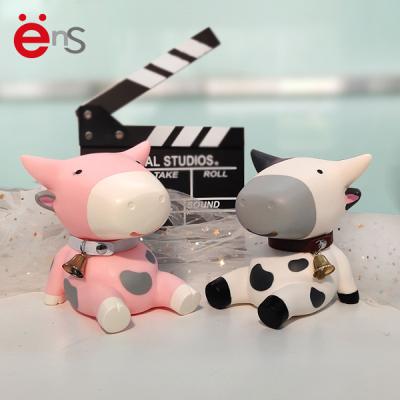 China 3D Vinyl Plastic Piggy Bank Toy Cow Shape For Kids 15×14.5×16cm Size for sale