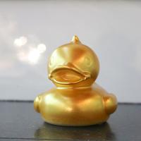 China Gold Silver PVC Plastic Toys Electroplated Duck 3D Cartoon Figure for sale