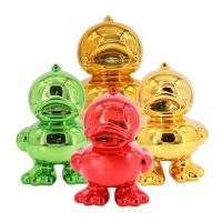 China OEM Fashion PVC Duck Toys Cartoon Character Gift Electroplated Duck for sale