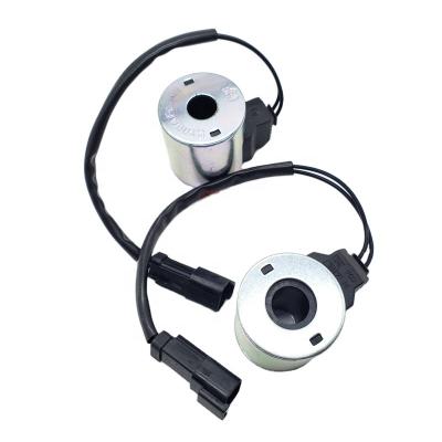 China JUYULONG 24V Hydraulic Pilot Lock Solenoid Valve Coil with Wire for XGMA XG815/821/822/823/825 Excavator Parts Engineering Parts for sale