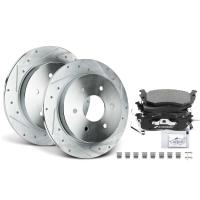China Rear Drilled Rotors & Ceramic Brake Pads for INFINITI QX56 Nissan Titan for sale