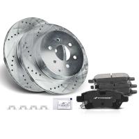 China Rear Drilled Rotors & Ceramic Brake Pads for Nissan Pathfinder 2005-2012 for sale