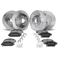 China Front & Rear Drilled Rotors & Ceramic Brake Pads for Honda Ridgeline 06-11 for sale