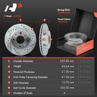 China Front Drilled Rotors & Ceramic Brake Pads for Honda Civic 90-00 CRX Civic del Sol for sale