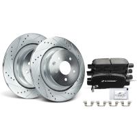 China Rear Drilled Rotors & Ceramic Brake Pads for INFINITI G37 08-13 G35 07-08 Q60 for sale