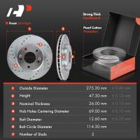 China Front Drilled Rotors & Ceramic Brake Pads for Hyundai Elantra 2007-2010 L4 2.0L for sale