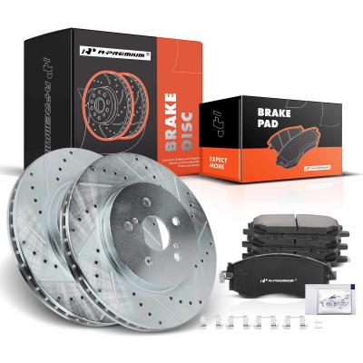 China Front Drilled Rotors & Ceramic Brake Pads for Lexus RX330 04-06 RX350 Toyota for sale