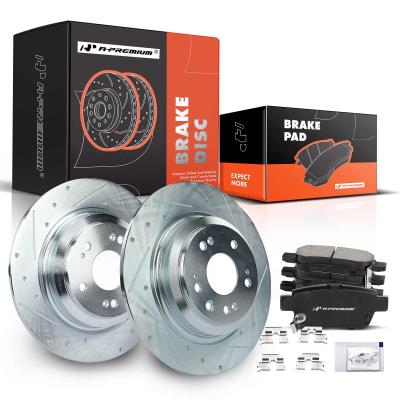 China Rear Drilled Rotors & Ceramic Brake Pads for Acura TL 2009-2014 V6 3.5L 3.7L for sale